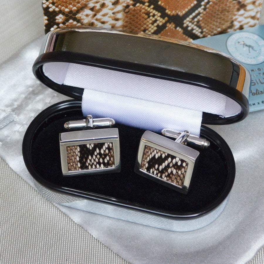 Python Snakeskin Cufflinks in Sterling Silver | Etsy UK