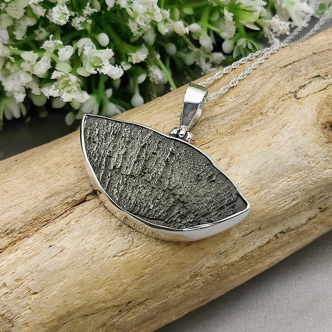 Pyrite Sun Pendant | Curved | Geology Gift | Sterling Silver - Etsy