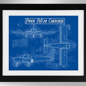 Piper PA-28 Cherokee Airplane Sketch-effect Print - Multiple Options ...