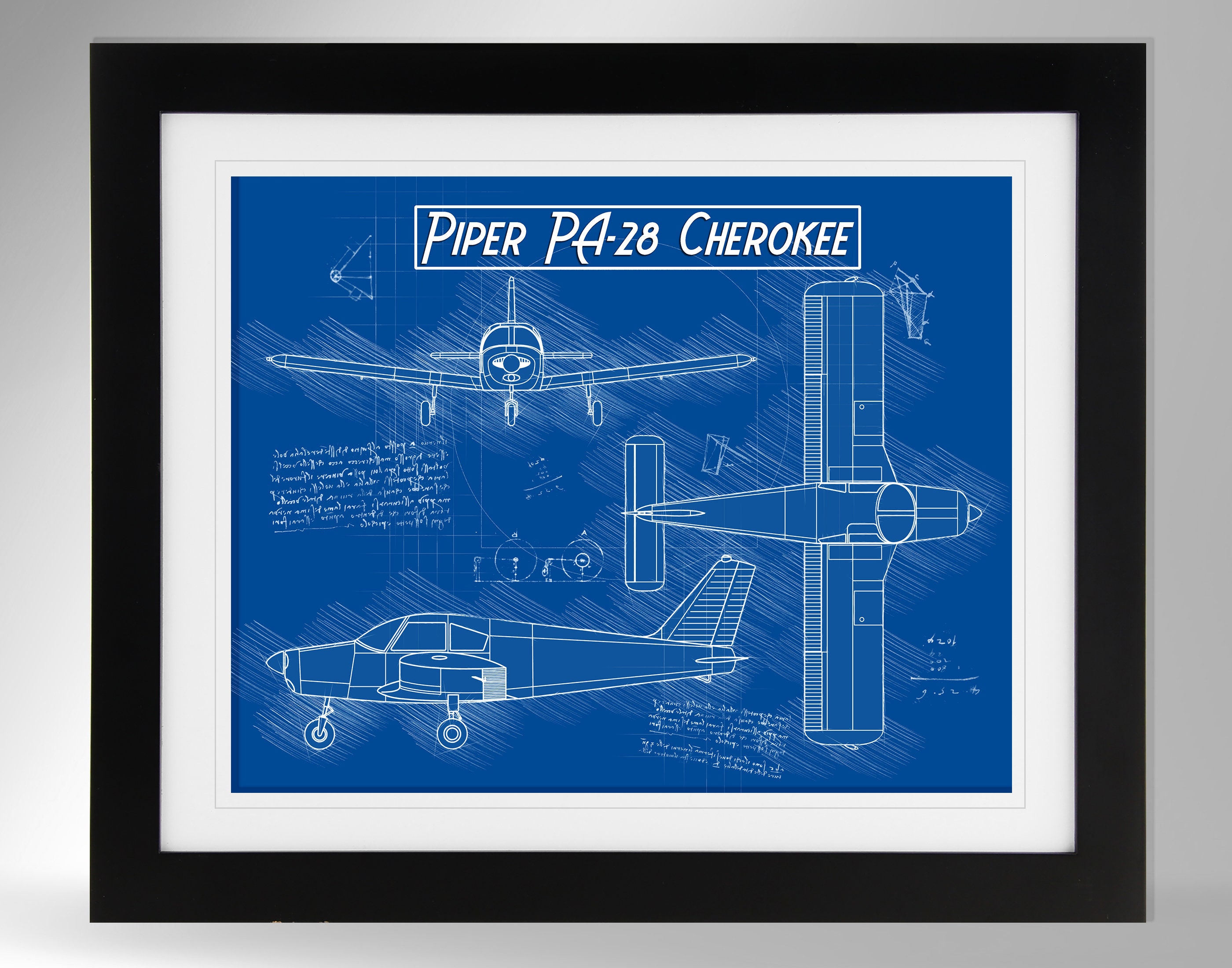 Piper PA-28 Cherokee Airplane Sketch-effect Print - Multiple Options ...