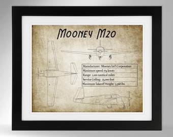 Mooney M20 angle 1 Mooney M20 Decal, Mooney M20 Sticker, Vinyl Decal ...