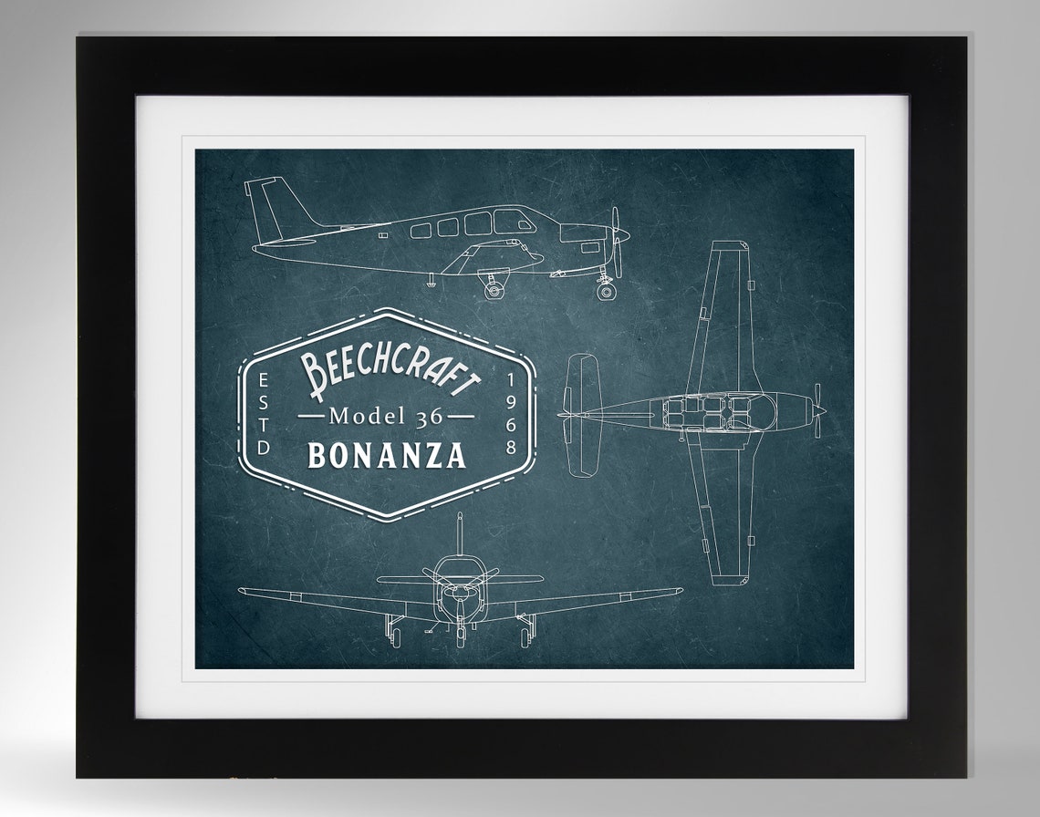 Beechcraft Bonanza Model 36 Airplane Print - Multiple Options (#527 ...