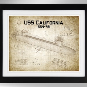 USS California Nuclear Fast Attack Submarine Wall Art Prints (multiple ...