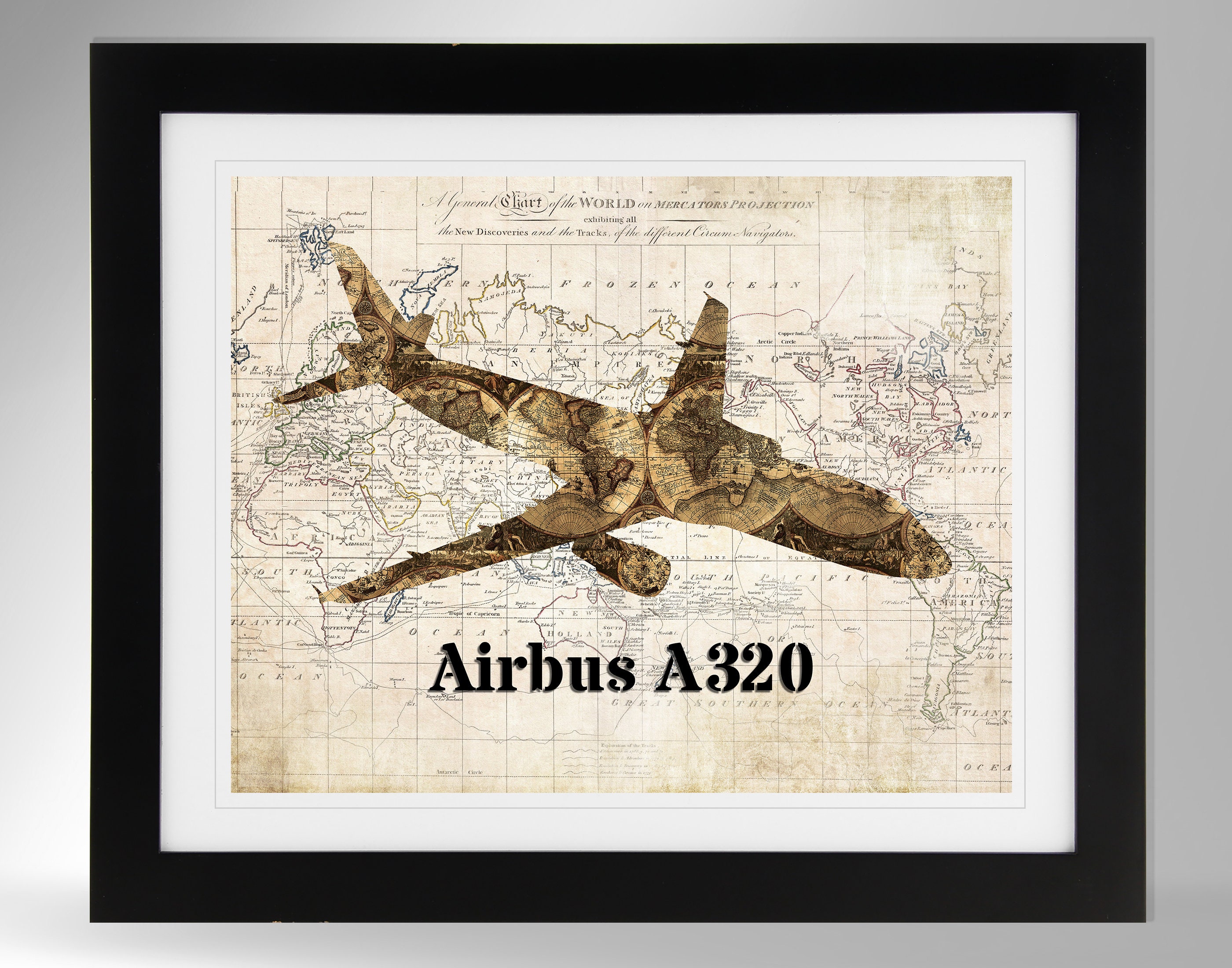 Airbus A320 Jetliner Wall Art Map Print 2 Options A318 - Etsy