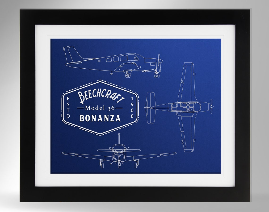 Beechcraft Bonanza Model 36 Airplane Print Multiple Options | Etsy