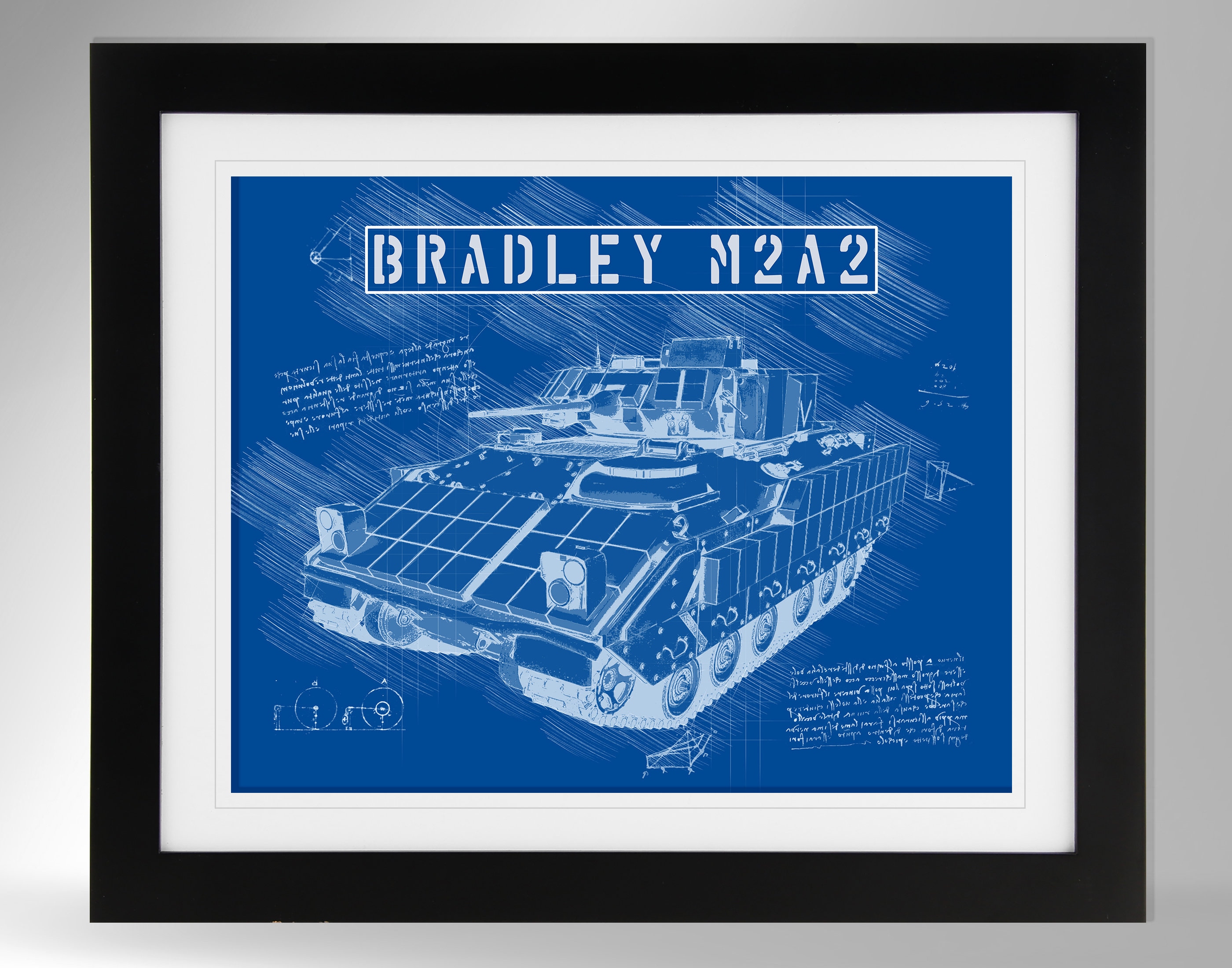 M2A2 Bradley Fighting Vehicle Sketch-effect Print Art (3 Options), US ...