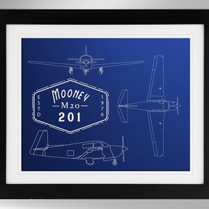 Mooney M20 Airplane Labeled Print - Multiple Options (#548), Private ...