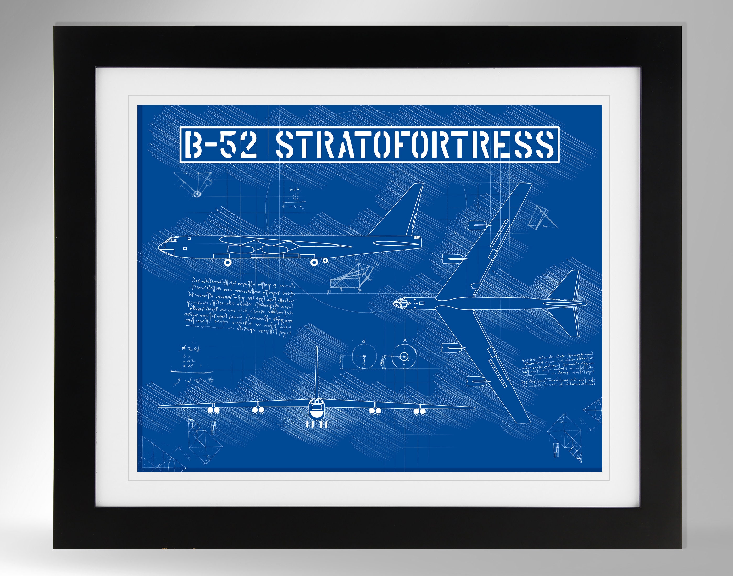 Boeing B-52 Stratofortress Sketch-effect Prints - Multiple Options ...