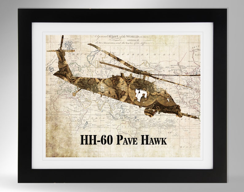 HH-60 Pave Hawk Helicopter Vintage Map Print 2 Options - Etsy