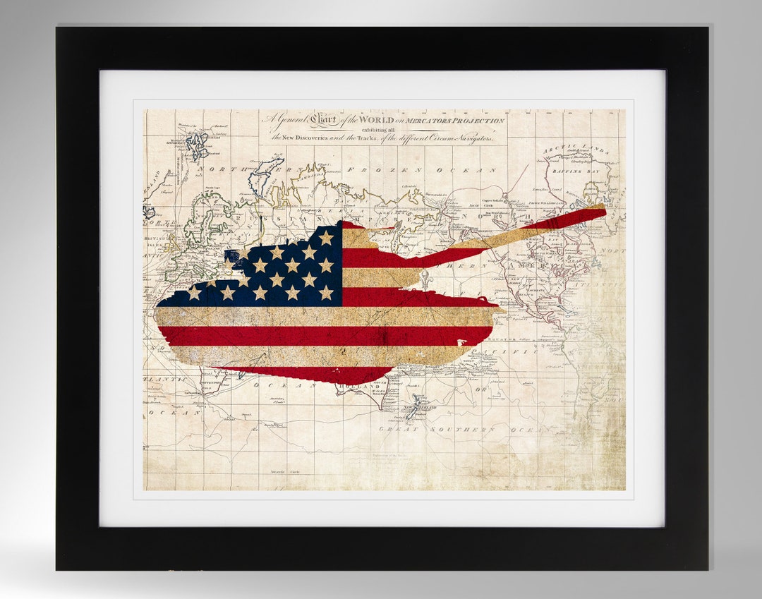 Chrysler M60 Patton Main Battle Tank Art Map/flag Print (5 Options ...