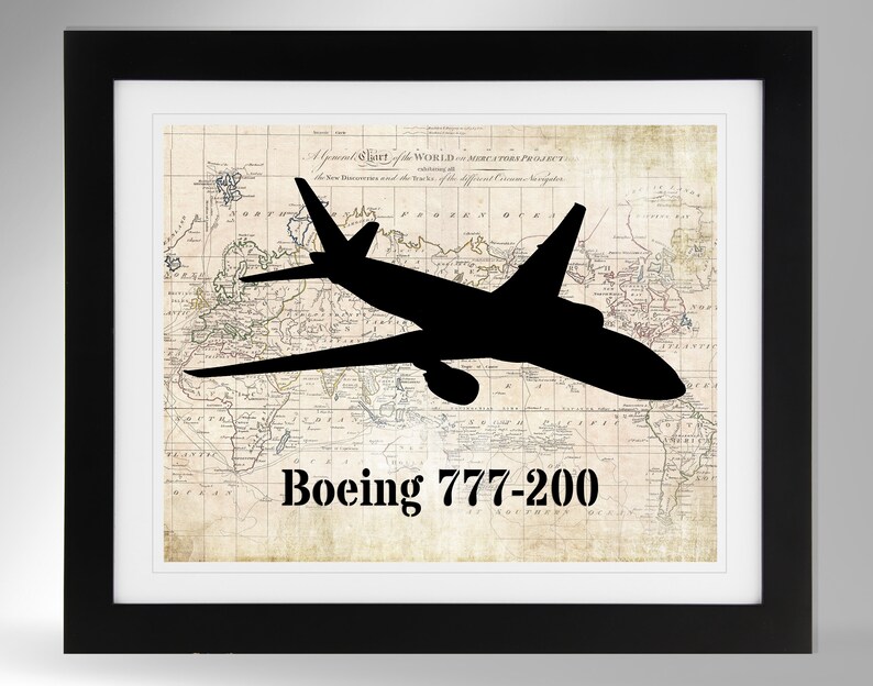Boeing 777-200 Commercial Jet Wall Art Print Poster (6 Options ...