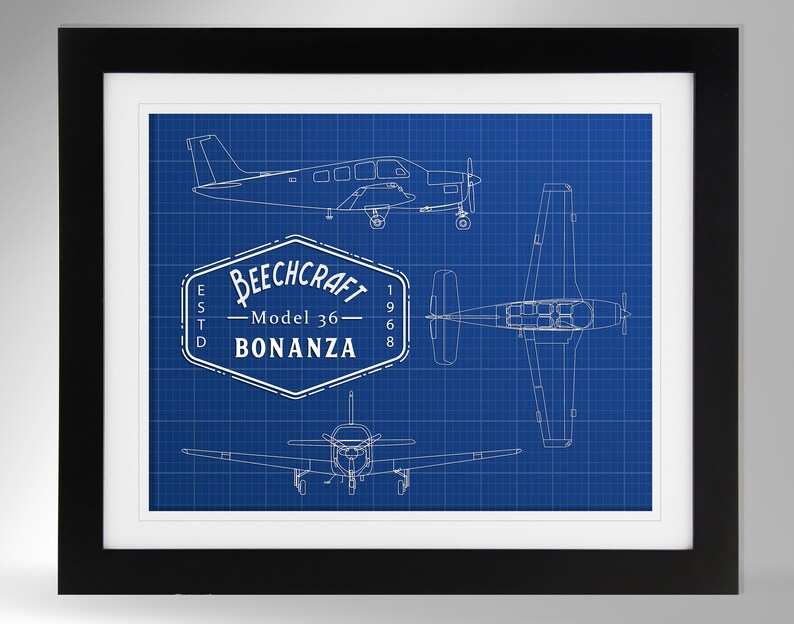 Beechcraft Bonanza Model 36 Airplane Print - Multiple Options (#527 ...