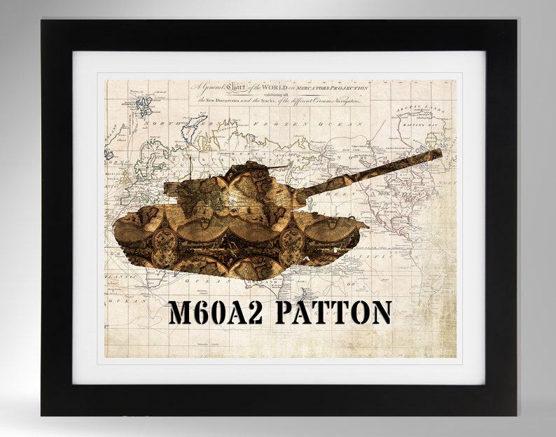 Chrysler M60 Patton Main Battle Tank Art Map Print 4 - Etsy