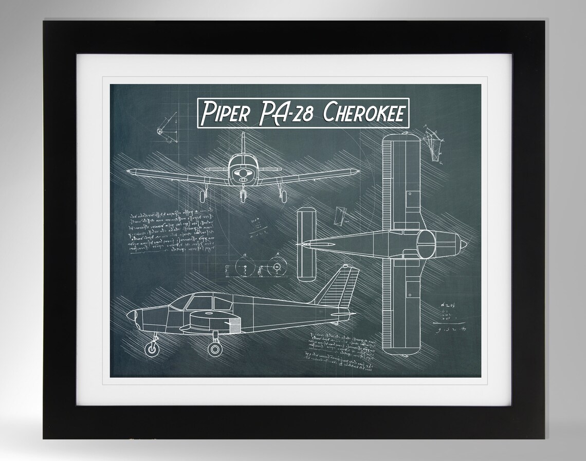 Piper PA-28 Cherokee Airplane Sketch-effect Print - Multiple Options ...