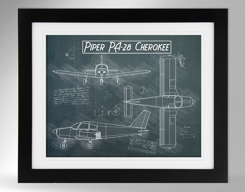 Piper PA-28 Cherokee Airplane Sketch-effect Print - Multiple Options ...