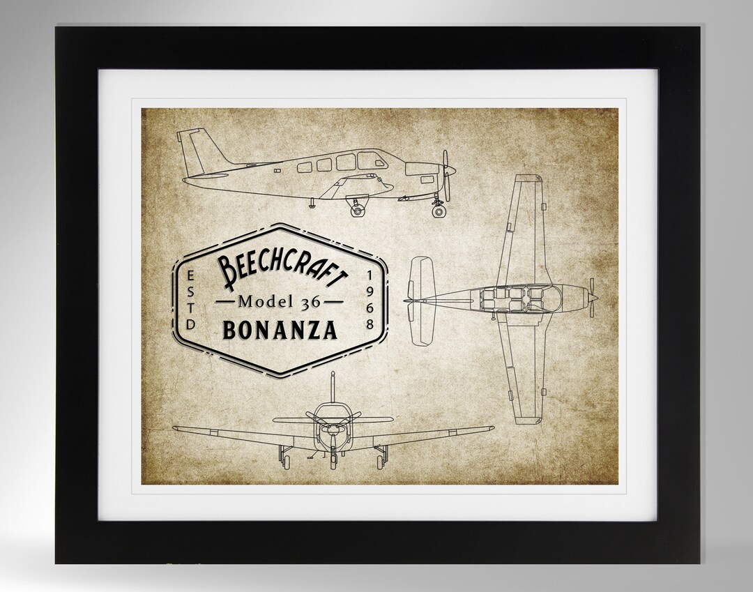 Beechcraft Bonanza Model 36 Airplane Print - Multiple Options (#527 ...