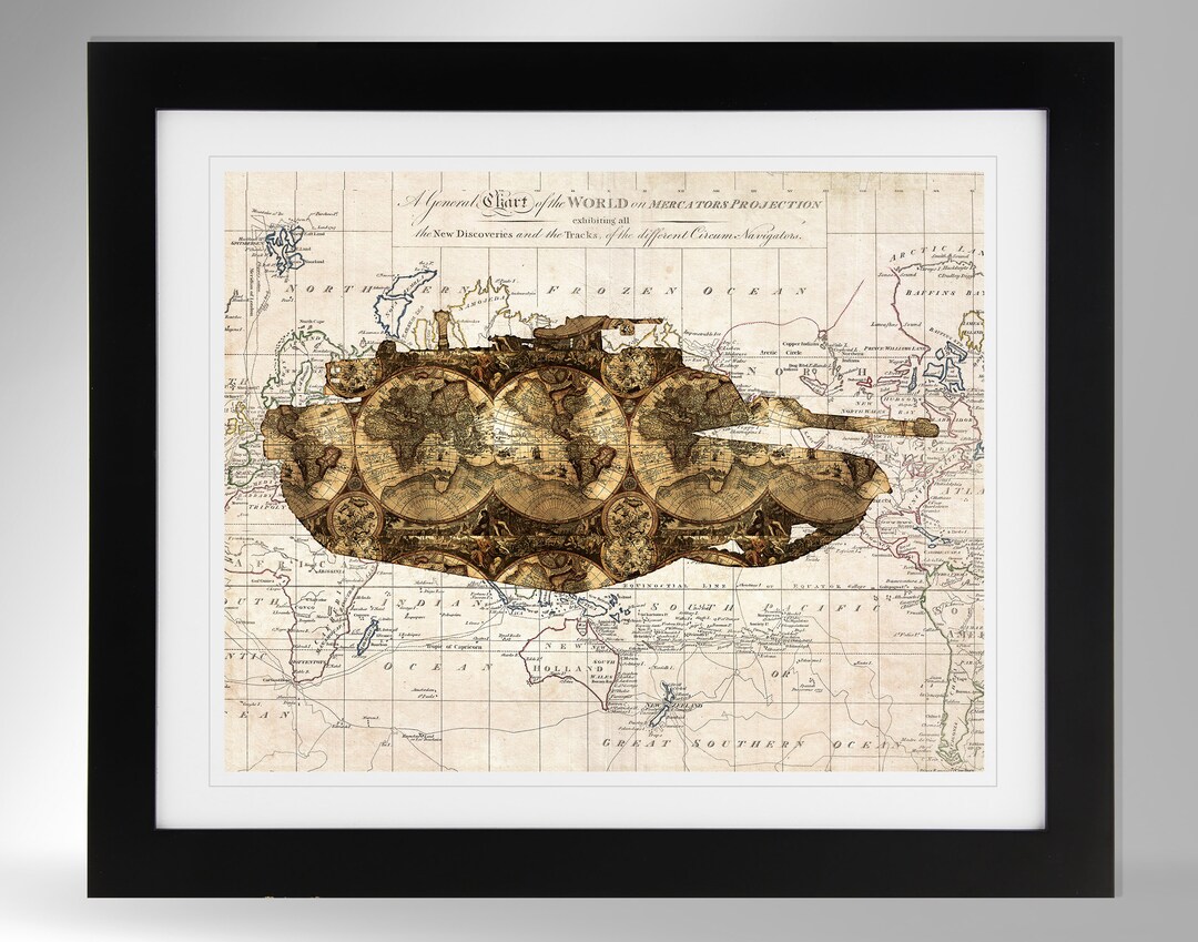 General Dynamics M1A1 Abrams Tank Art Map Print 4 Options, M1 Abrams ...