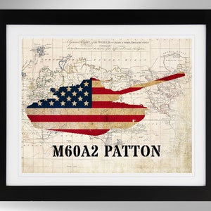 Chrysler M60 Patton Main Battle Tank Art Map/flag Print (5 Options ...
