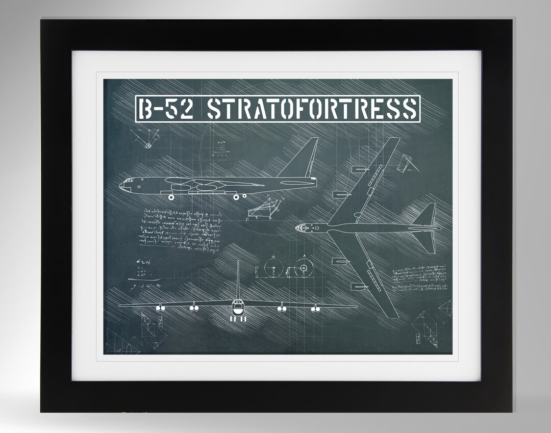 Boeing B-52 Stratofortress Sketch-effect Prints - Multiple Options ...