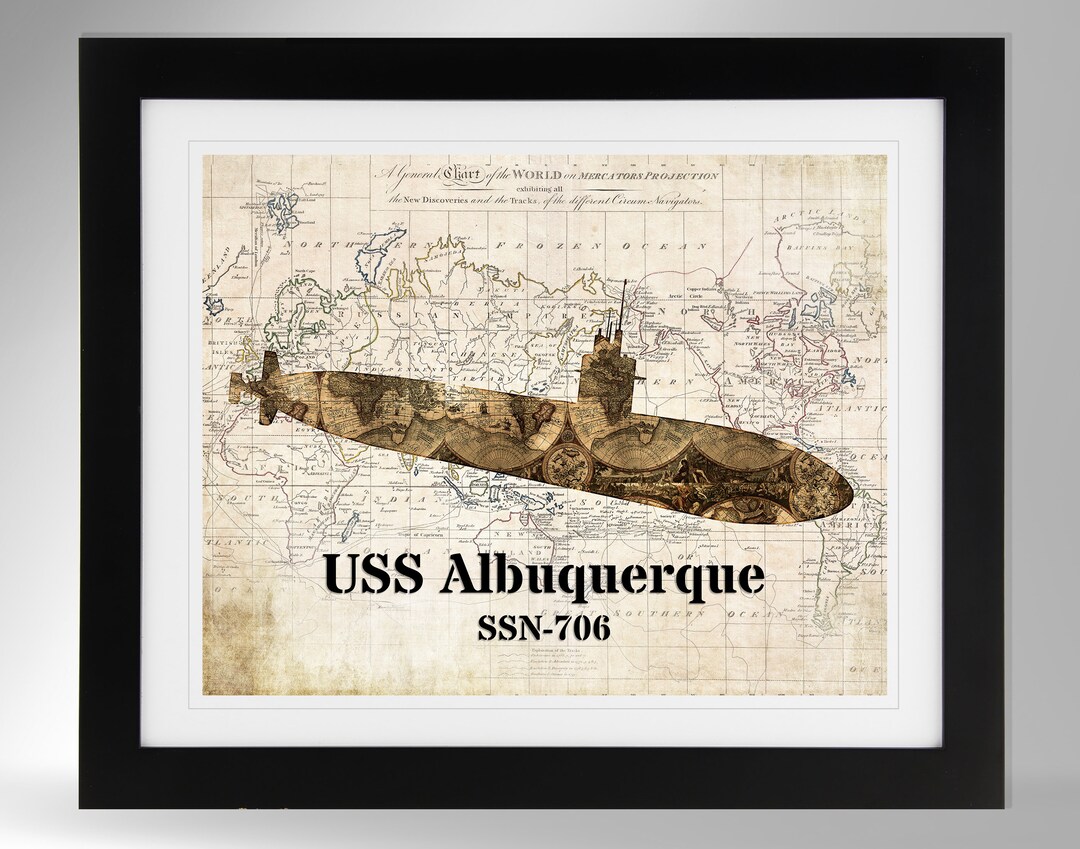 Carte du sous-marin nucléaire d'attaque de l'USS Albuquerque et ...