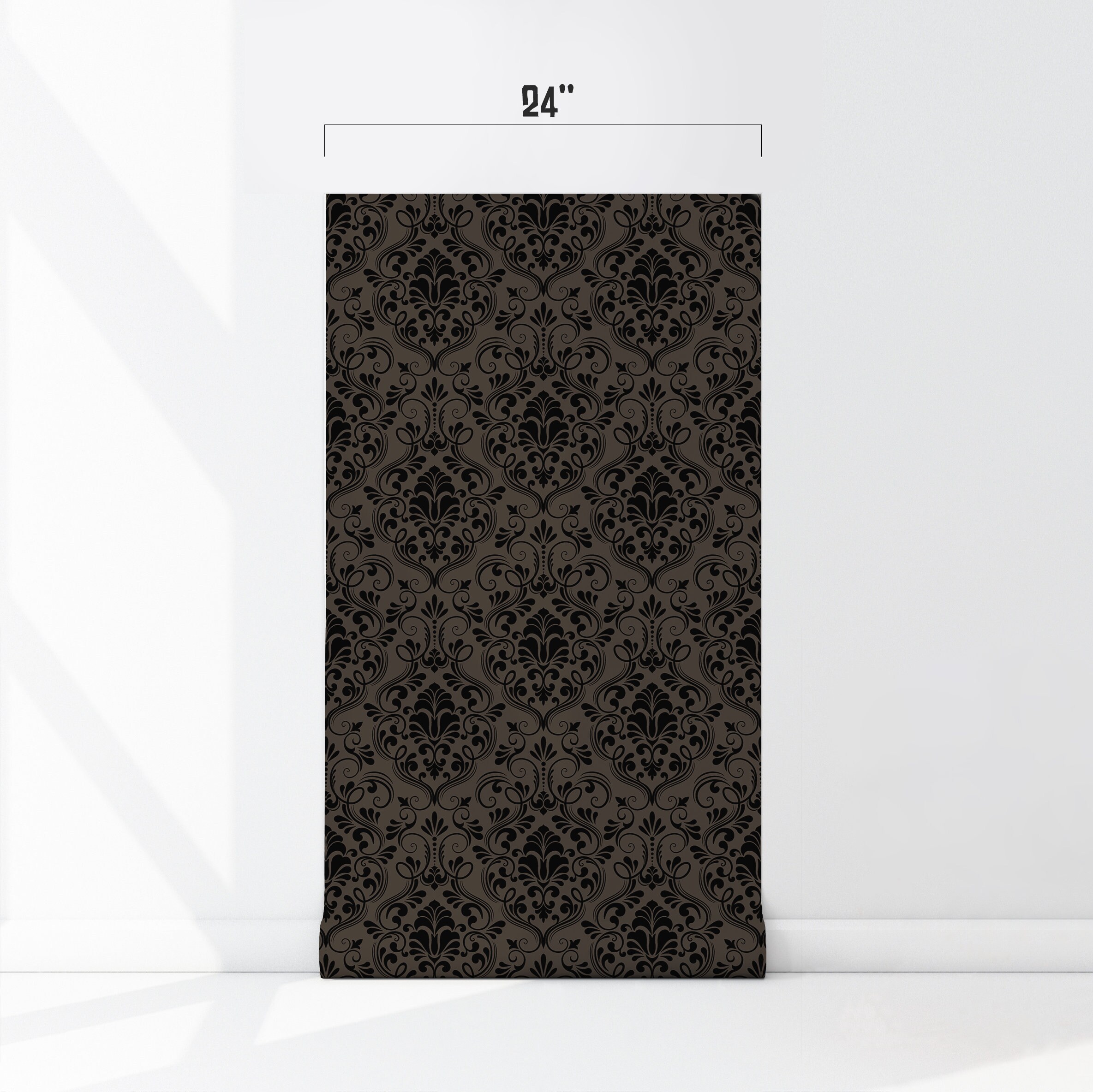 Dark Vintage Wallpaper Gothic Damask Removable Wall Mural - Etsy