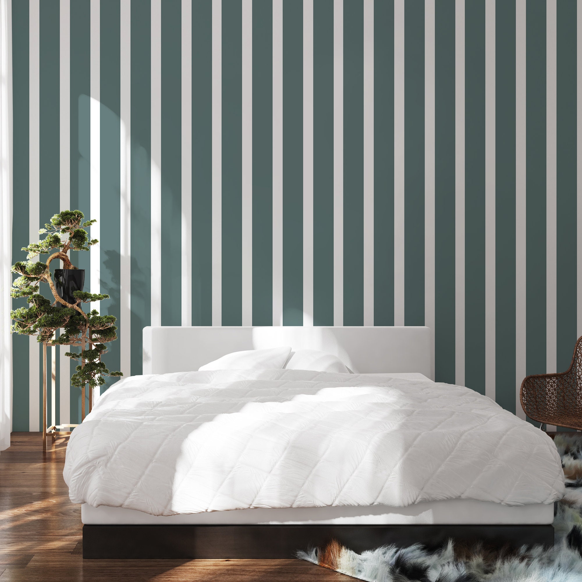 Green Striped Wallpaper Designs