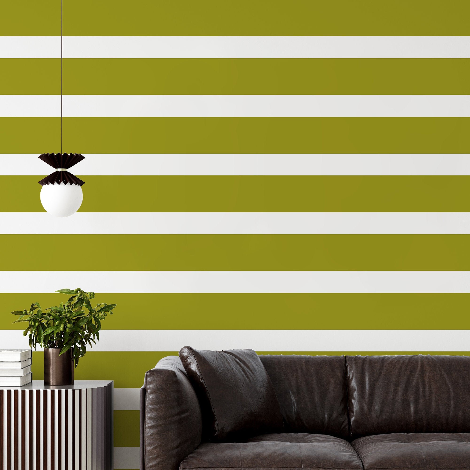 Green Striped Wallpaper Designs