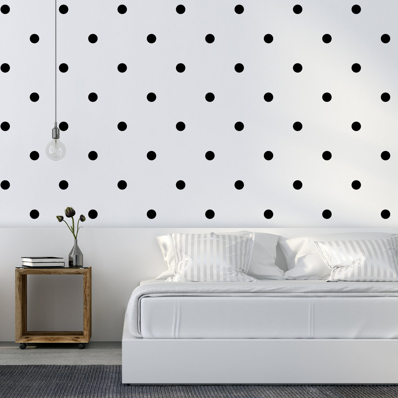 Black and White Polka Dots Wallpaper Geometric Self Adhesive | Etsy