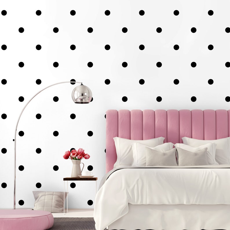 Black and White Polka Dots Wallpaper, Geometric Self Adhesive Wall ...