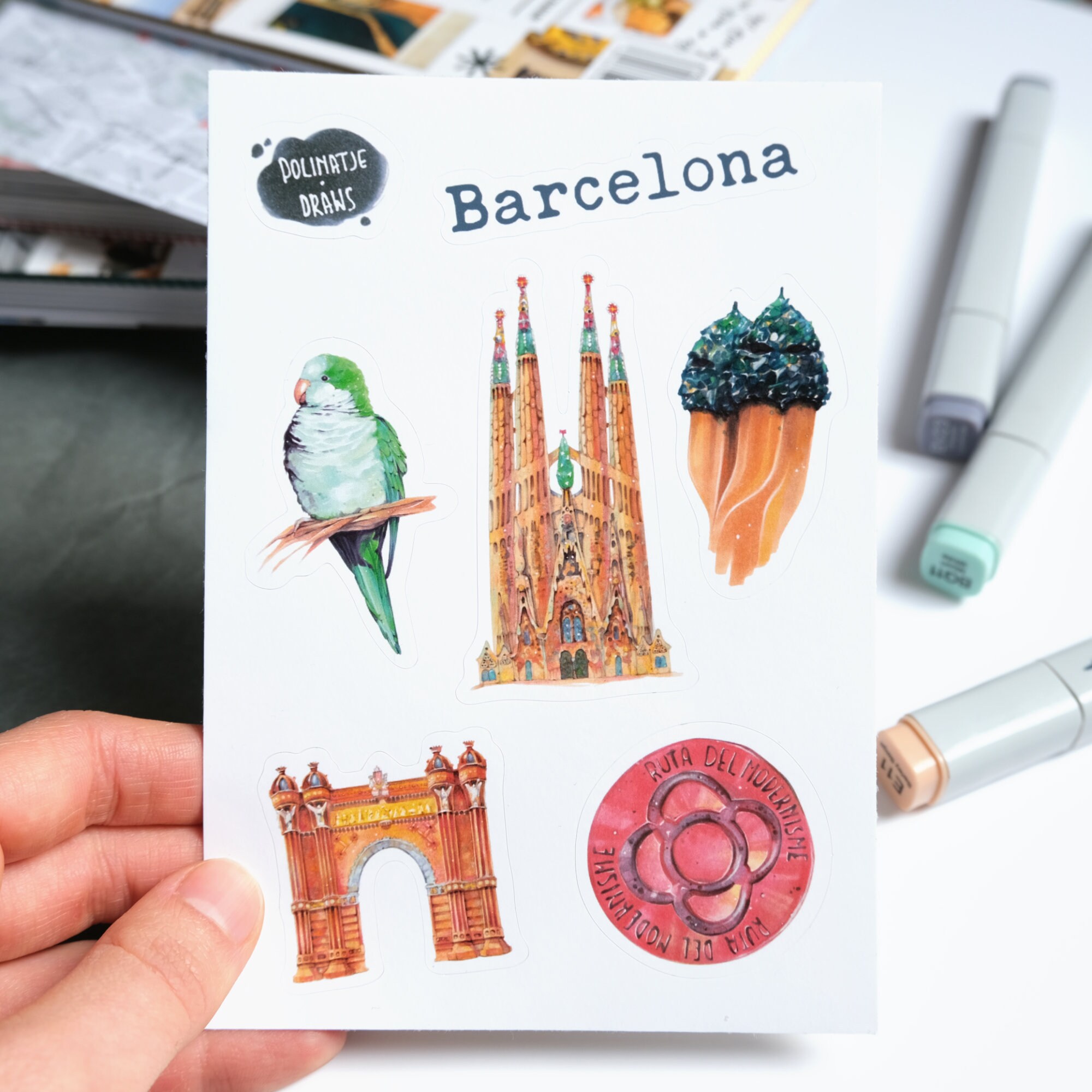Barcelona Vinyl sticker sheet | Etsy