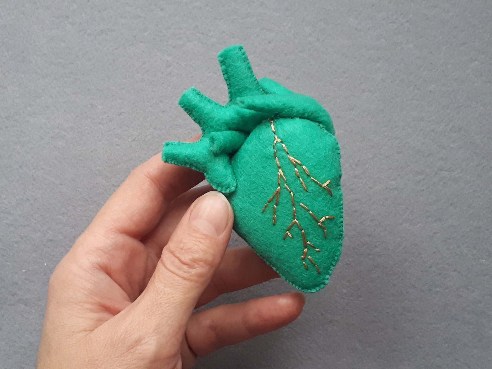 Human Heart Pattern and Tutorial With Photo Felt Heart Anatomy | Etsy