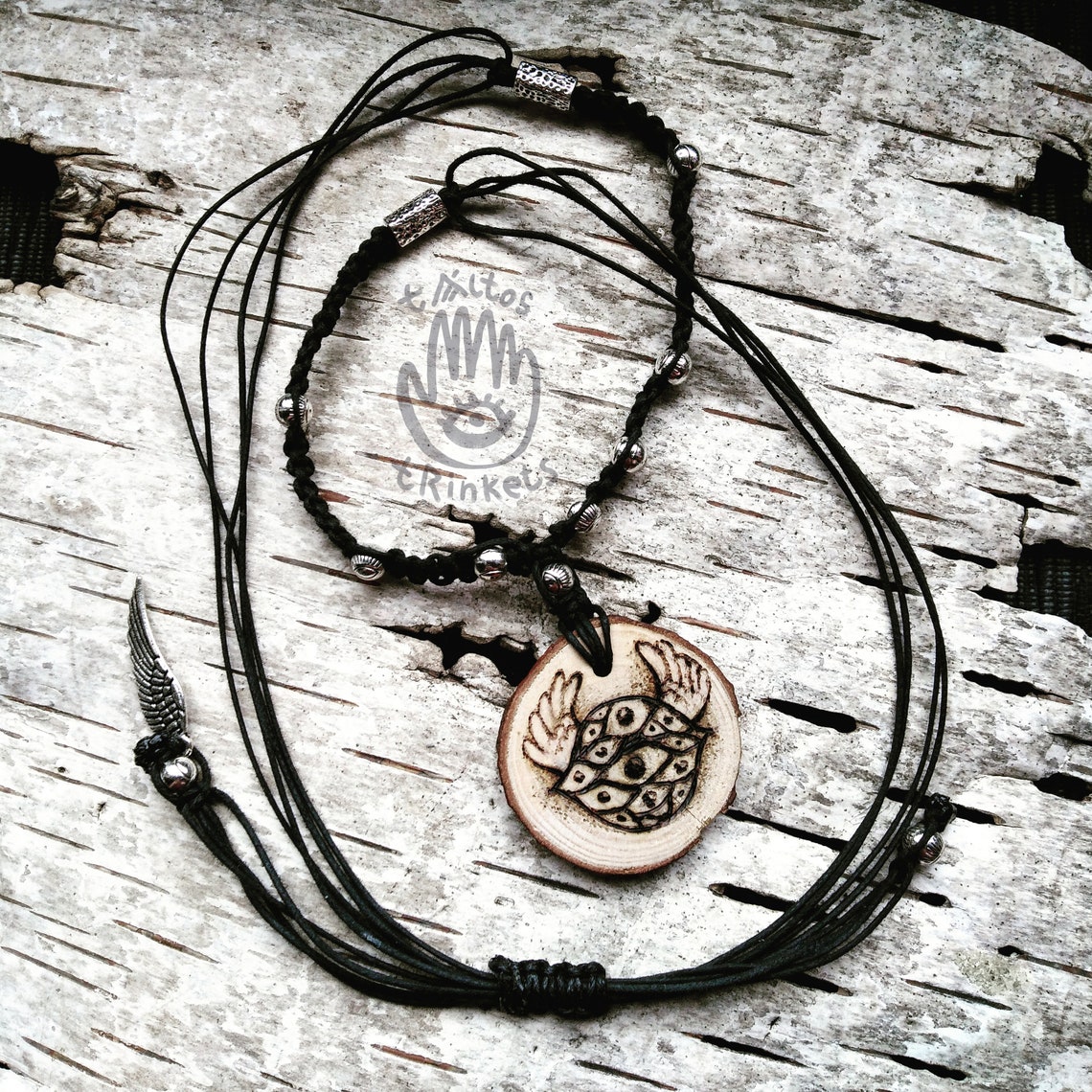 Samuel NECKLACE Woodburning Miniature Art Spiritual - Etsy