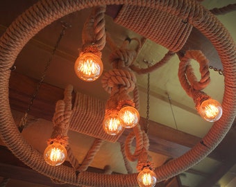 Nautical Rope Pendant Light - Etsy