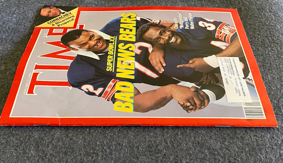 Super Bowl XX Vintage TIME Magazine, Jan 27 1986 Chicago Bears - Etsy