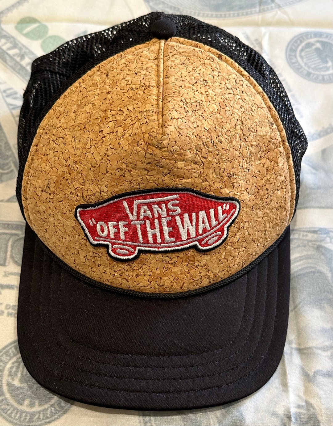Vintage VANS off the Wall Rare Cork Front Hat Mesh Back Black Foam ...