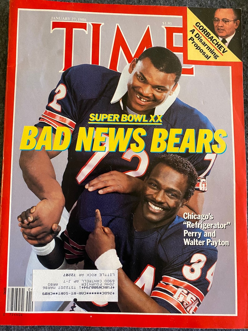 Super Bowl XX Vintage TIME Magazine, Jan 27 1986 Chicago Bears - Etsy