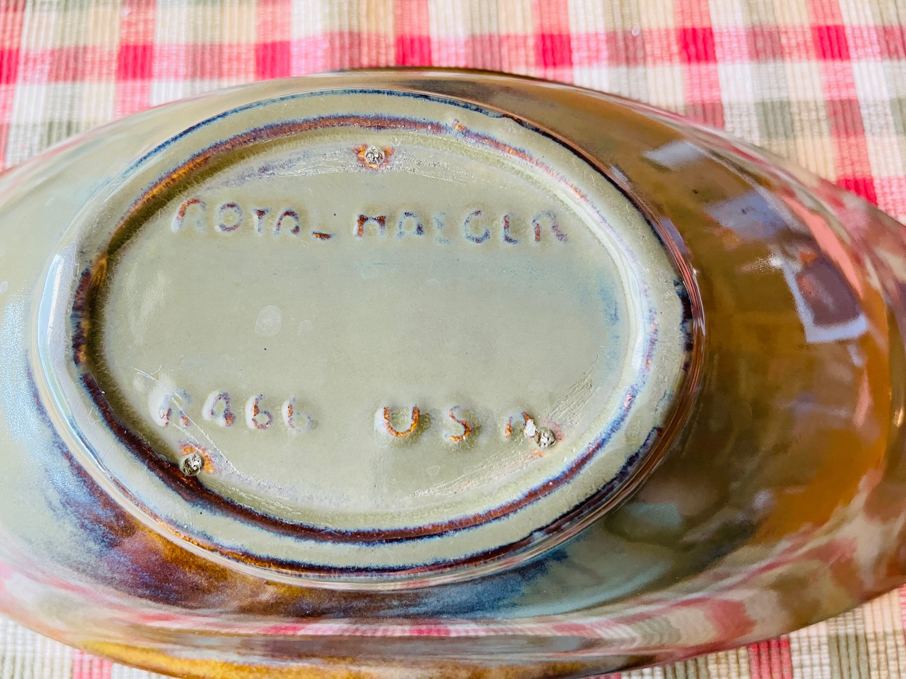 Royal Haeger Vintage Olive Green and Brown Ceramic Drip Glaze Bowl R466 ...