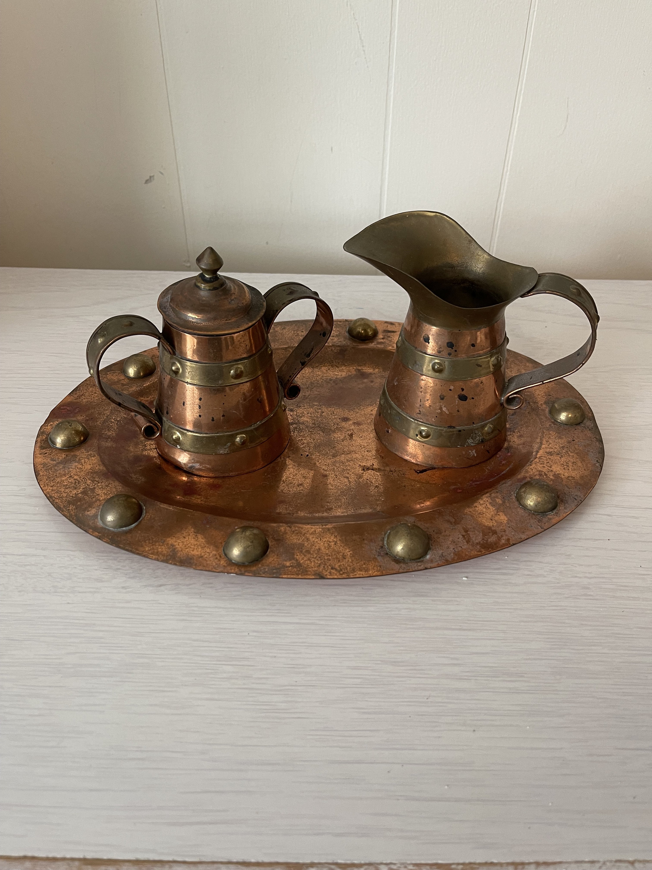 Cobre Mexican Brass and Copper Tea Service 3 Piece Set - Etsy