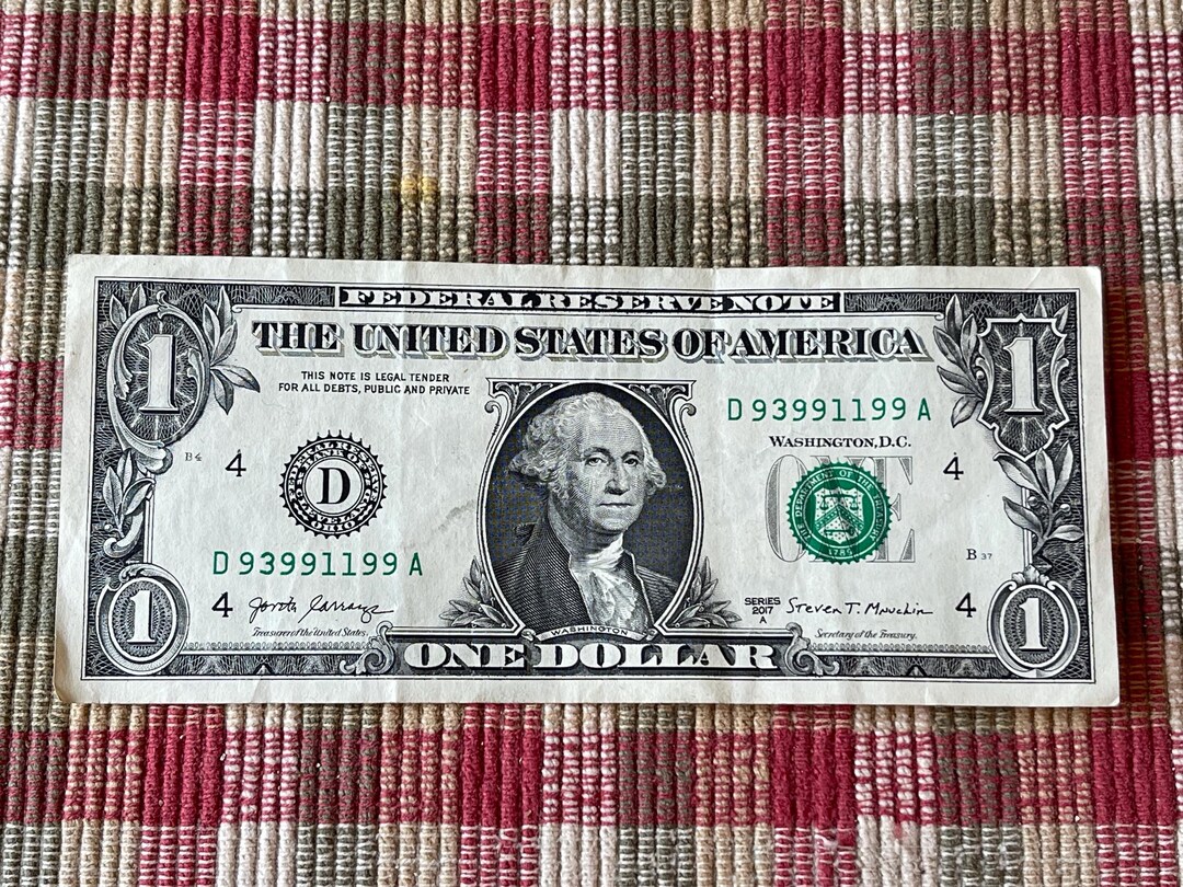 2017 One Dollar Bill Fancy Serial Number - 97.9 Percent on Coolness ...