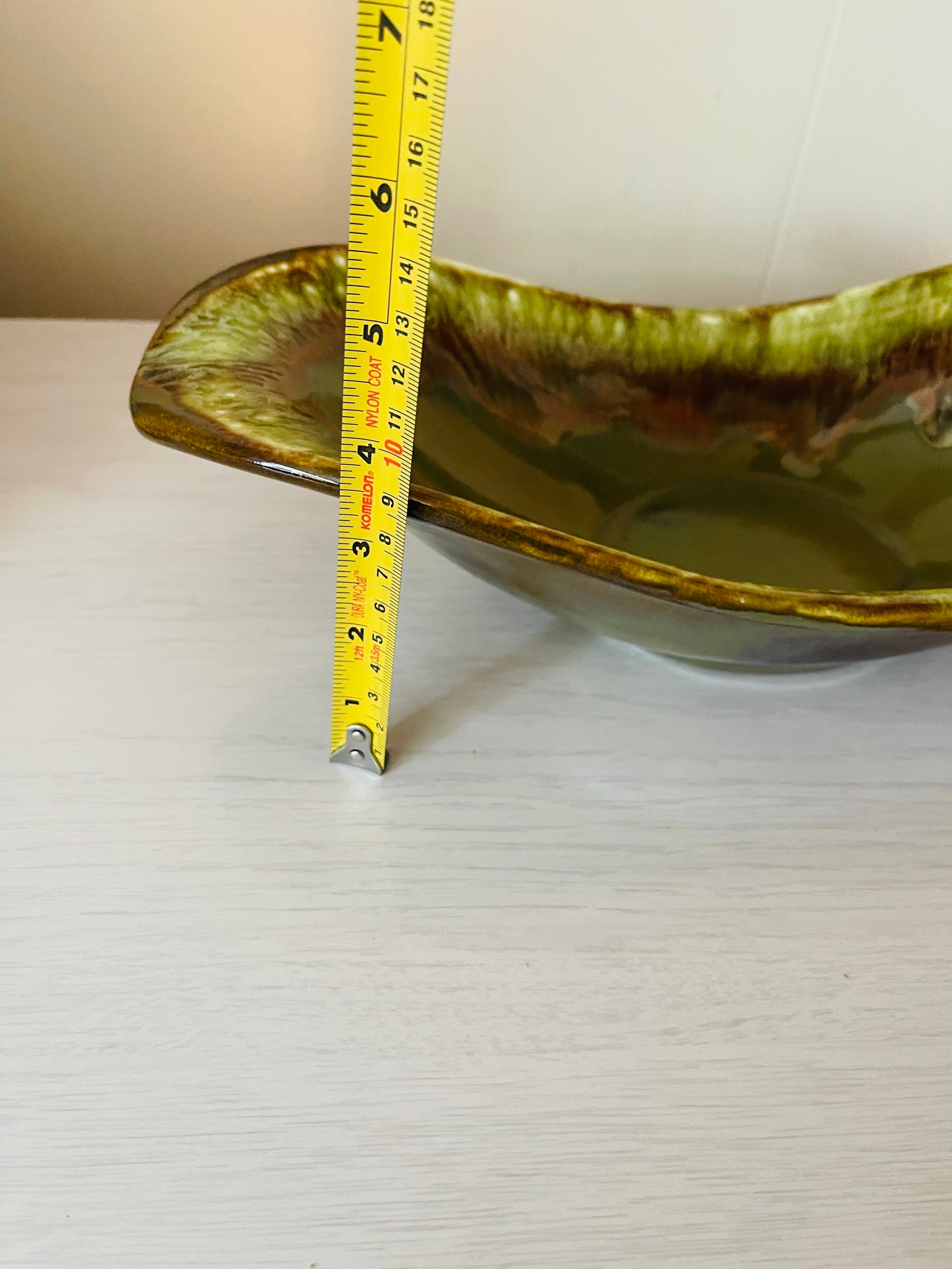 Royal Haeger Vintage Olive Green and Brown Ceramic Drip Glaze Bowl R466 ...