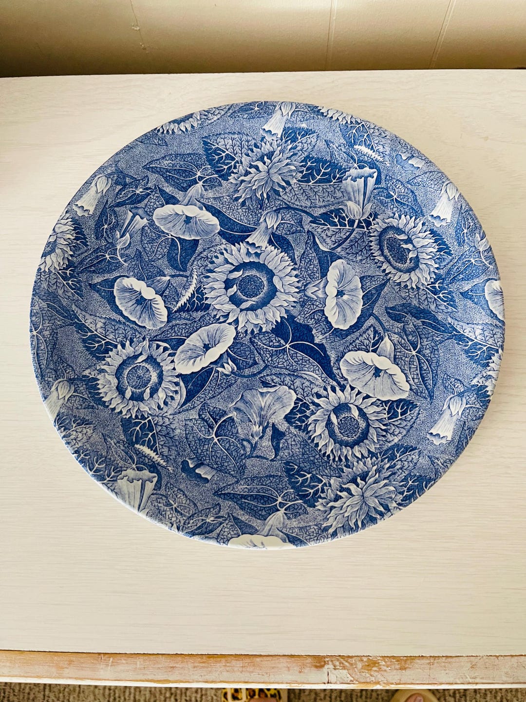 Spode Blue Room Sunflower 13 Inch Round Platter - Etsy