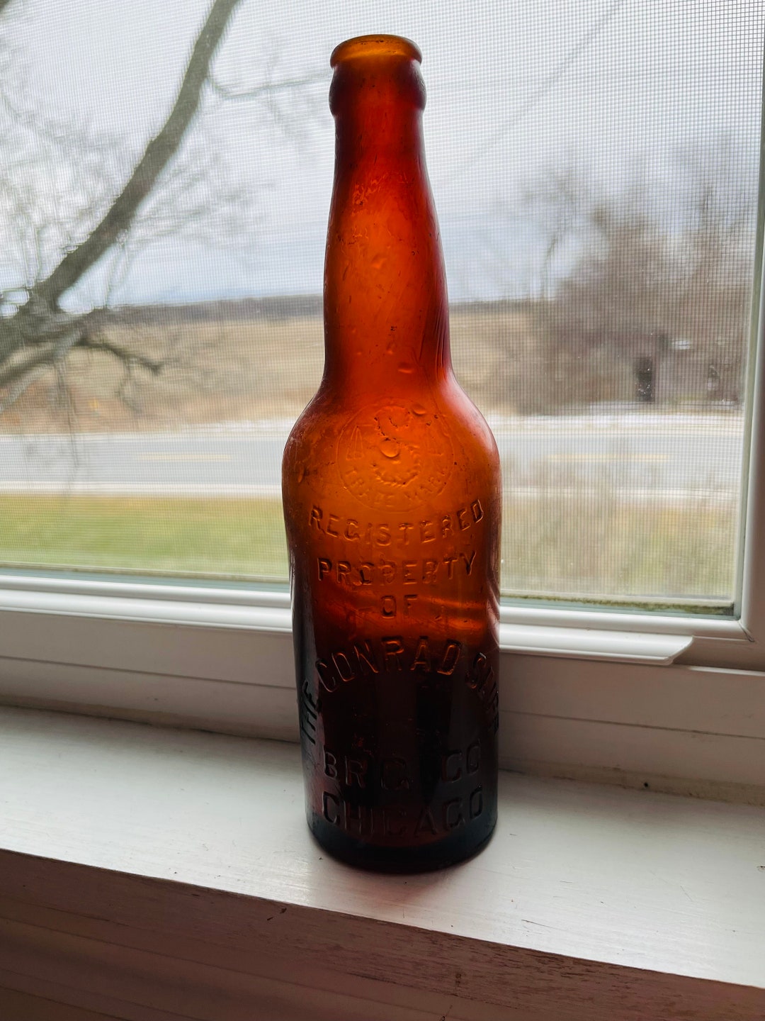 Conrad Seipp BR G Co. Chicago Antique Empty Amber Brown Beer Bottle S ...
