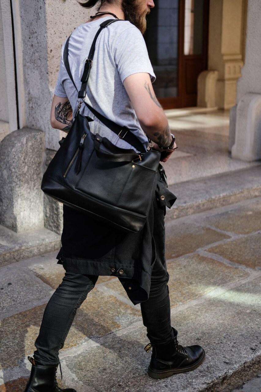 Neo Tote Leather Tote Bag Leather Handbag Crossbody Bag | Etsy