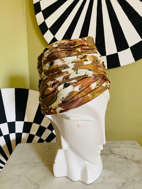 vintage 1960s green hat - Gem