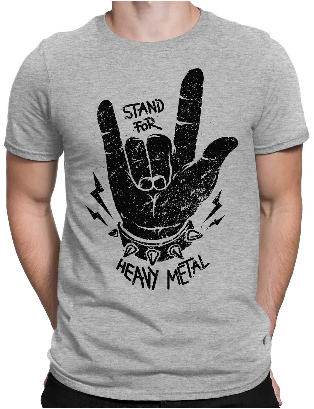 Stand for Heavy Metal Black Men's Fun T-shirt Printed Small to 4XL ...