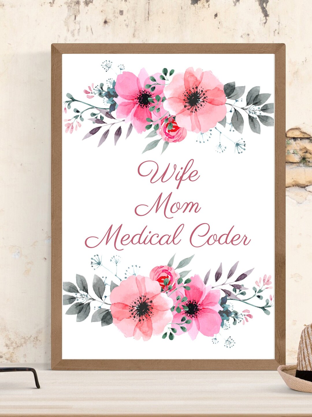 Medical Coder Home Office Art Printable, Medical Coder Wall Art, Wife ...