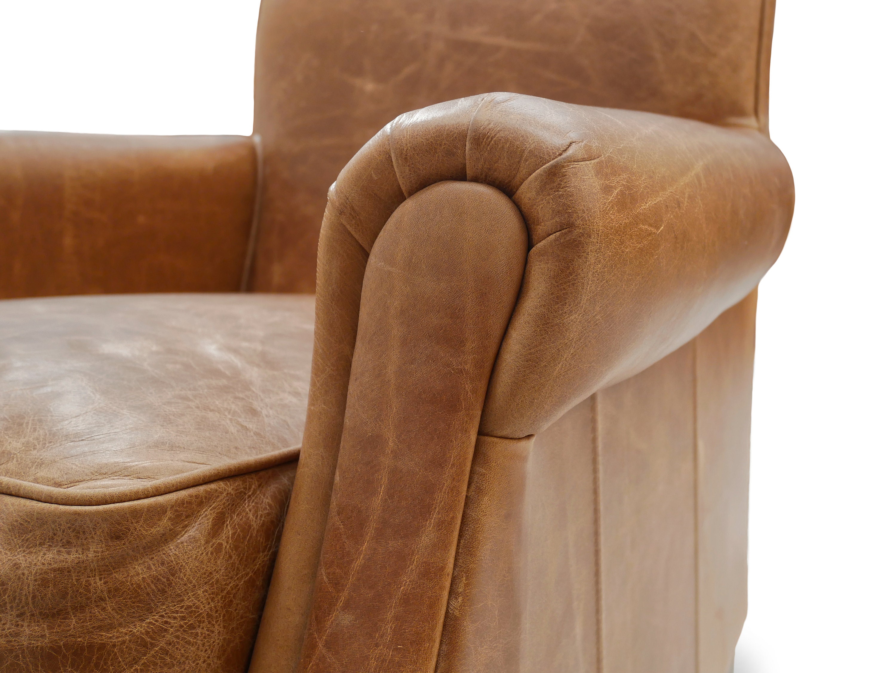 Vintage Leather Club Arm Chair Presented in Genuine Tan | Etsy UK