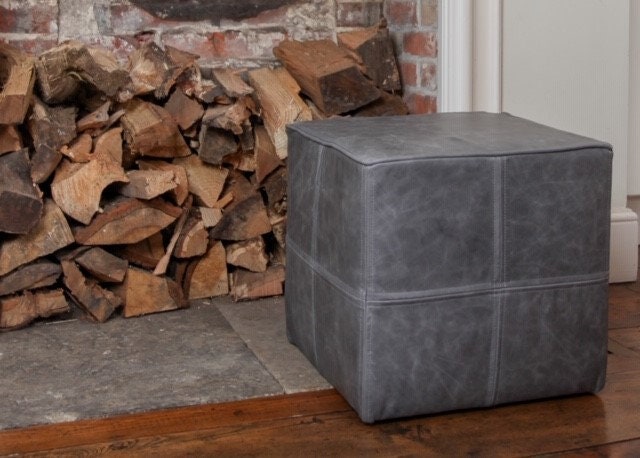 Foot Stool / Stool / Pouffe 100% Leather UK Handmade | Etsy UK