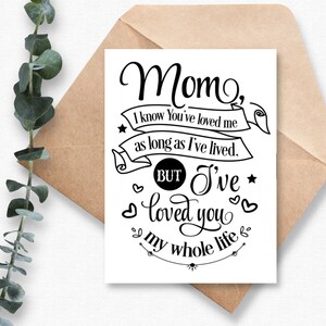 Printable Mothers Day Card, Birthday Card for Mom, Mother's Day Card ...