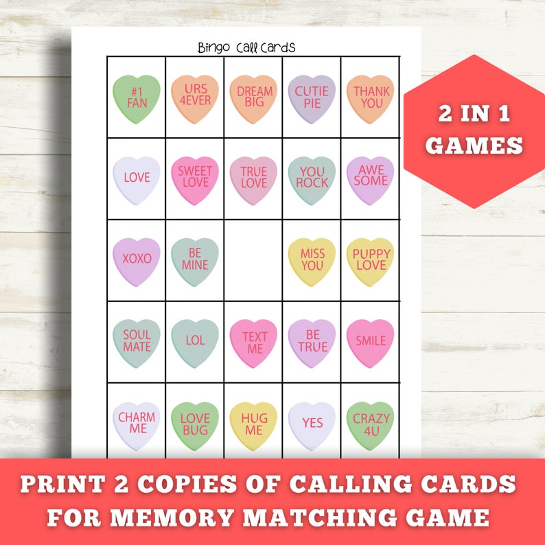 Printable Valentine’s Day Bingo, Valentines Day Activity for Kids ...